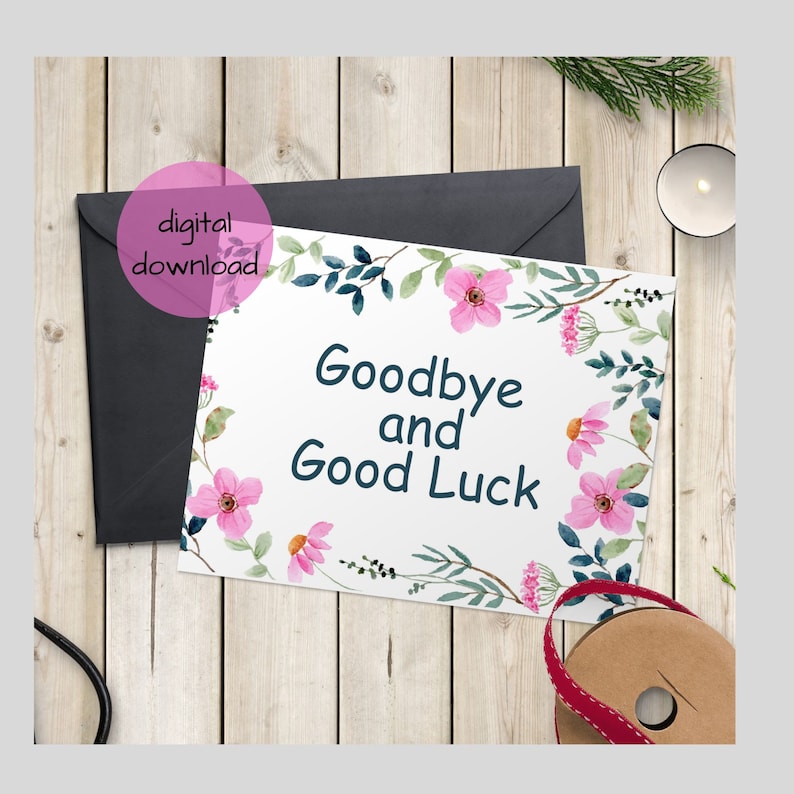 Goodbye and Good Luck Printable Card - Digital Retirement/farewell ...