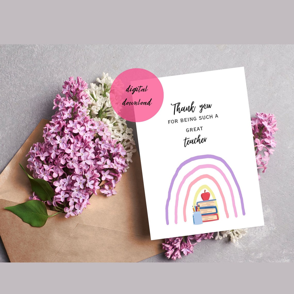 Teacher Appreciation Printable Card Teacher Appreciation Digital Card ...