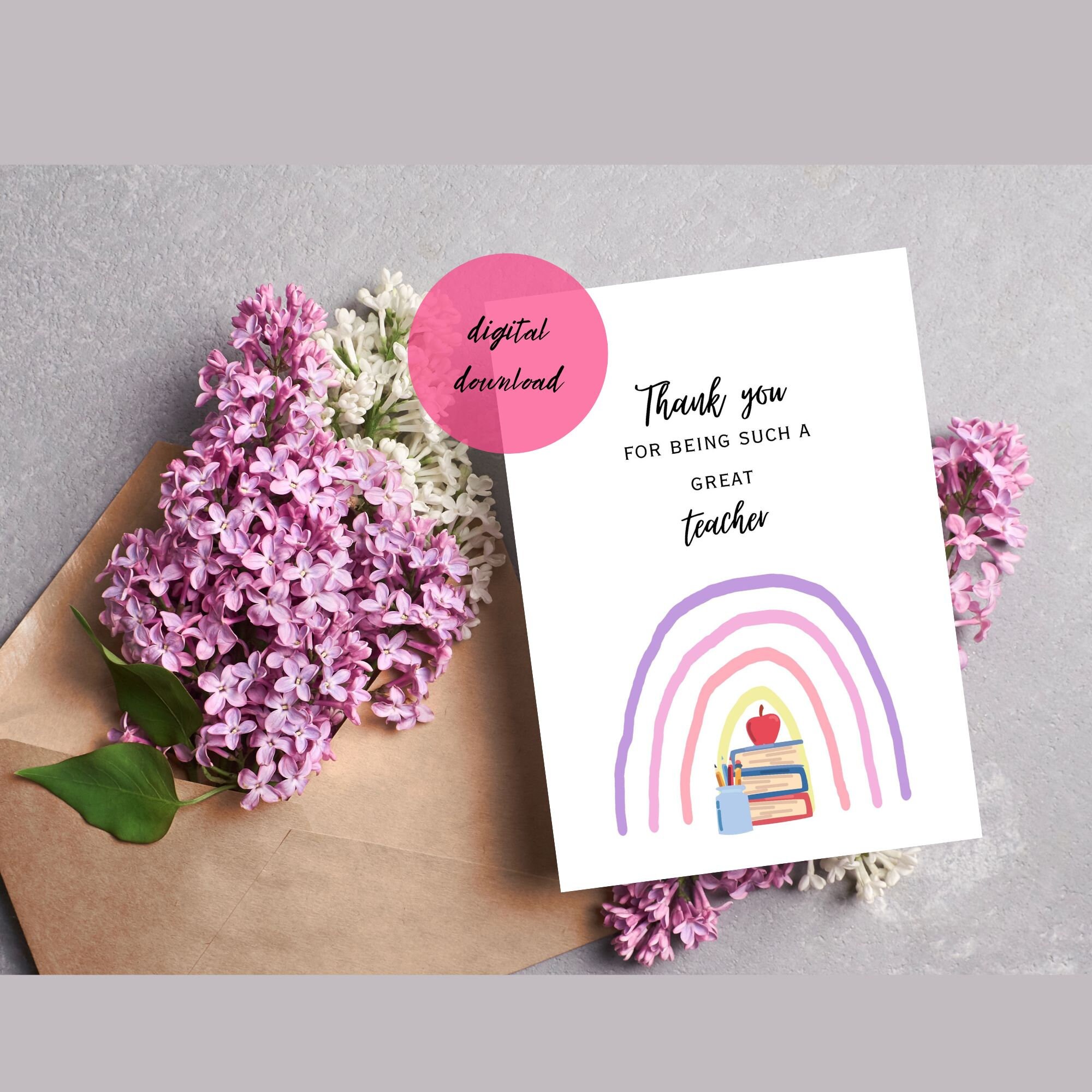 Teacher Appreciation Printable Card Teacher Appreciation Digital Card ...