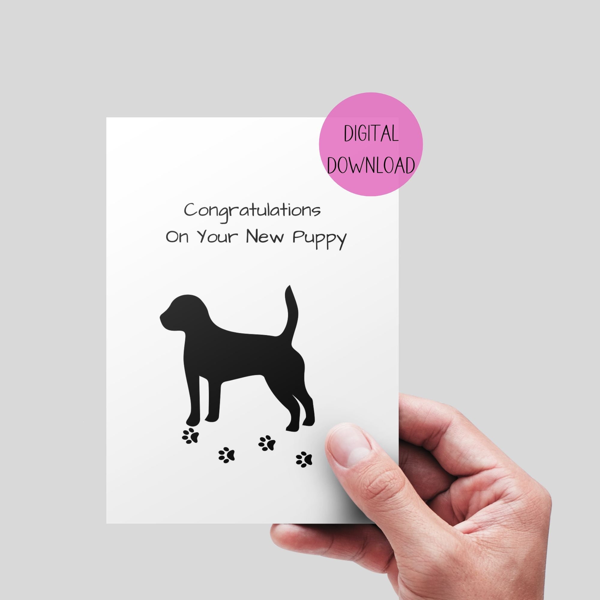 Congratulations on Your New Puppy Printable Card. Digital Download. 5x7 ...