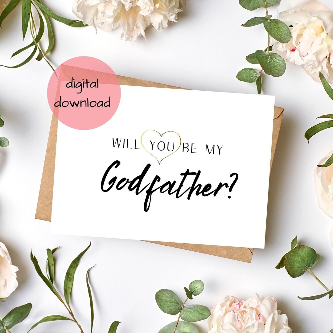 Godfather Proposal Printable Card, Be My Godfather Card, DIGITAL ...