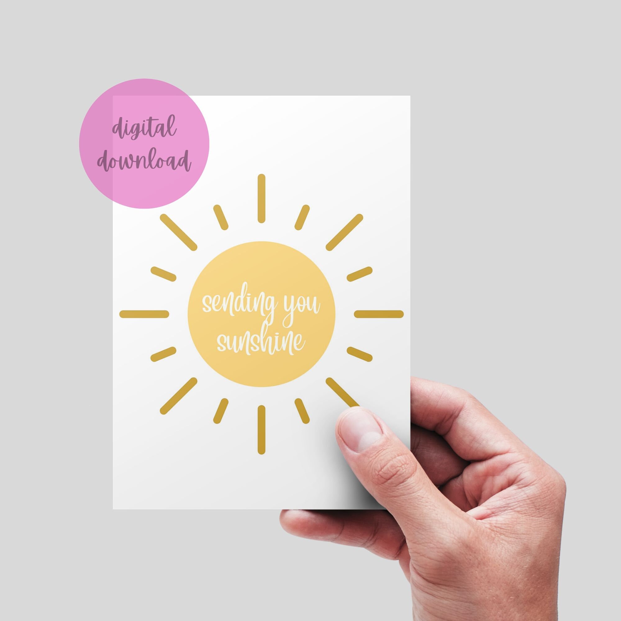 Sending You Sunshine Card, Printable Greeting Card, Thinking of You ...