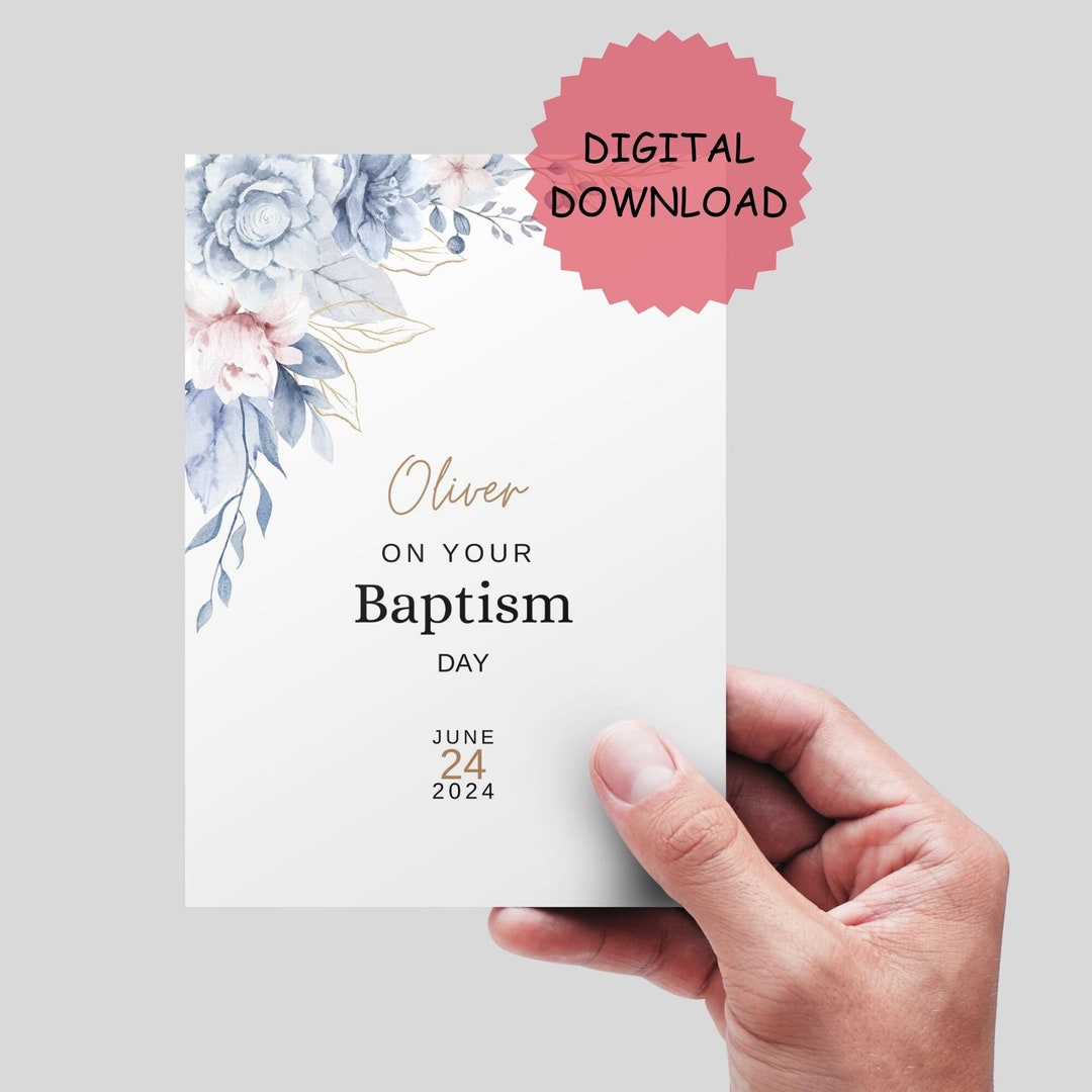 Baptism Card Printable, Editable Name and Date. DIGITAL DOWNLOAD ...