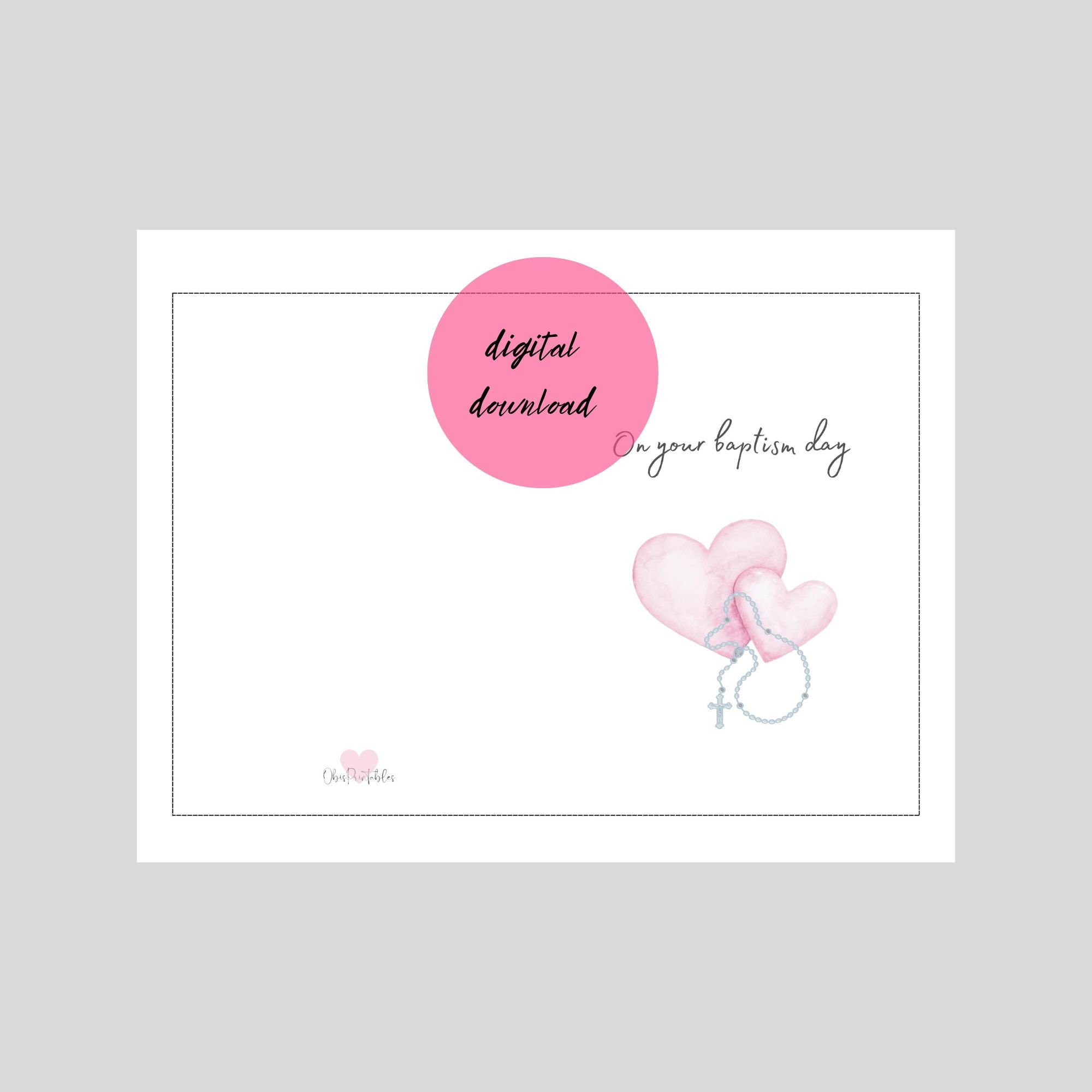 Baptism Printable Card, Instant Download . Christian Baptism Card ...