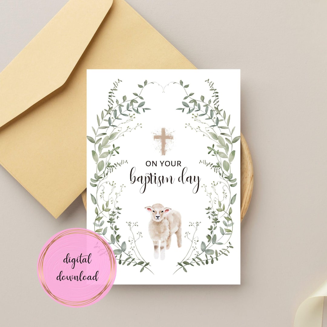 Baptism Printable Card, Instant Download . Christian Baptism Card ...