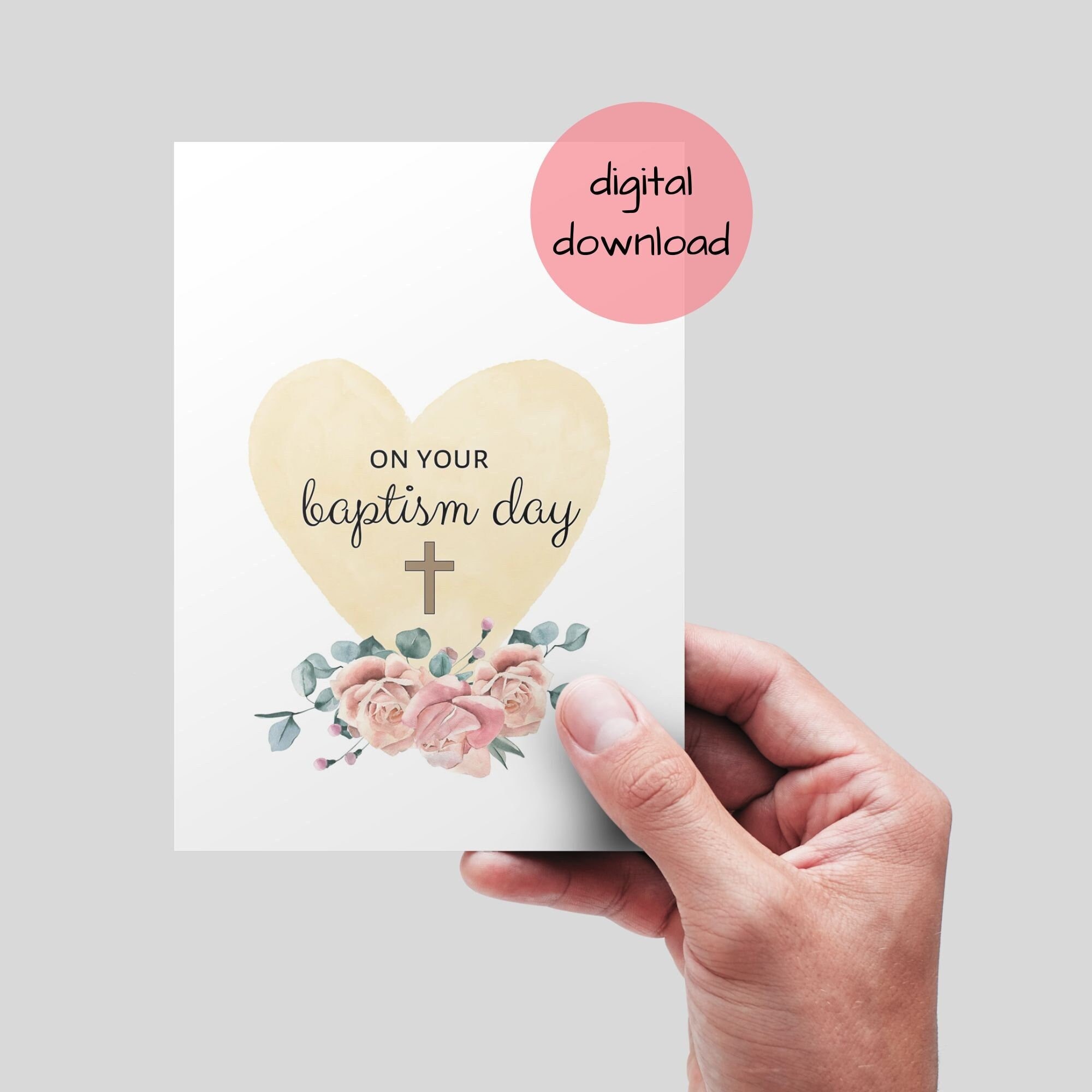 Baptism Printable Card, Instant Download . Christian Baptism Card ...