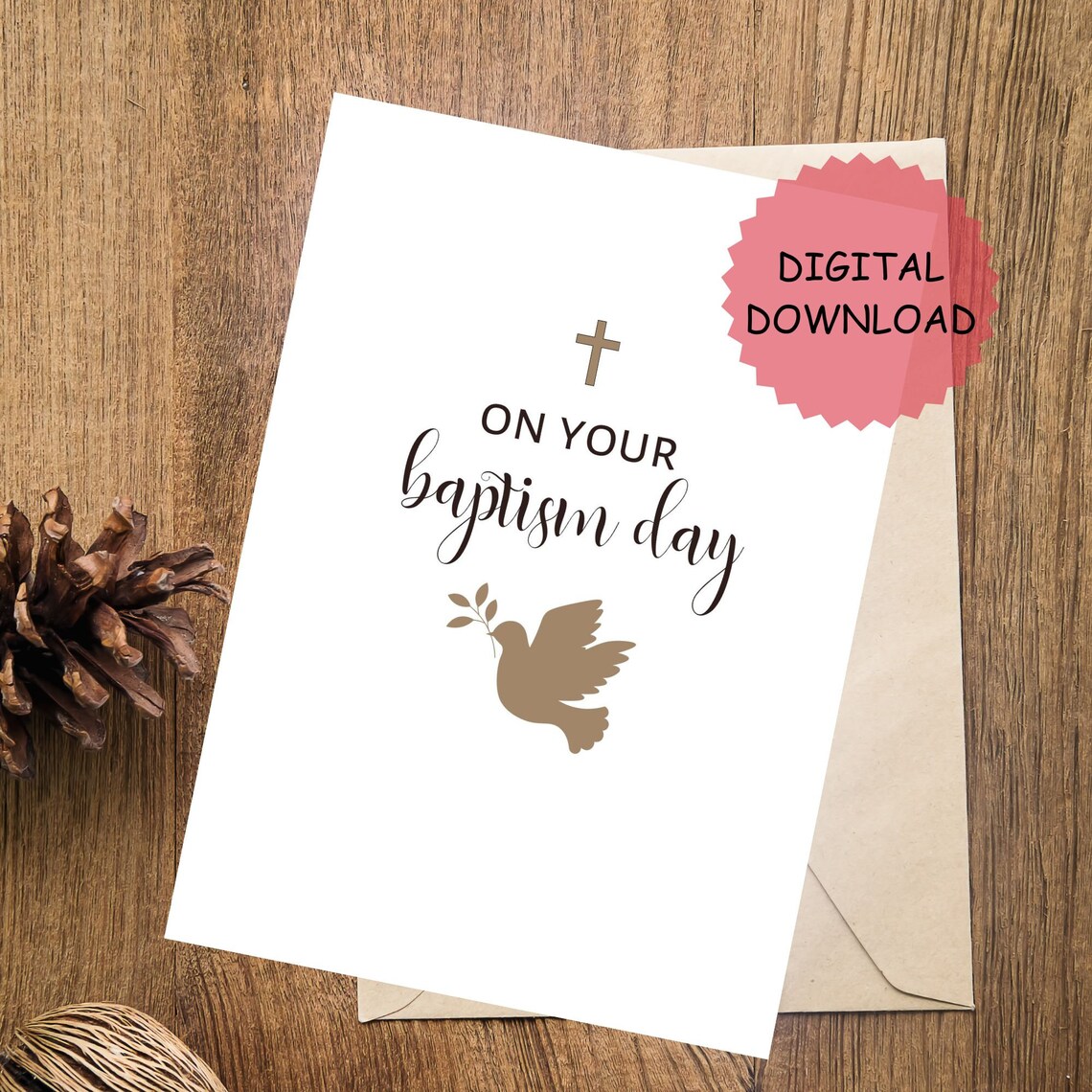 Baptism Printable Card, Instant Download . Christian Baptism Card ...