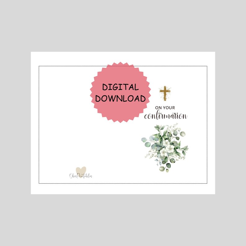 On Your Confirmation Day Card. Printable Card |floral Confirmation Card ...