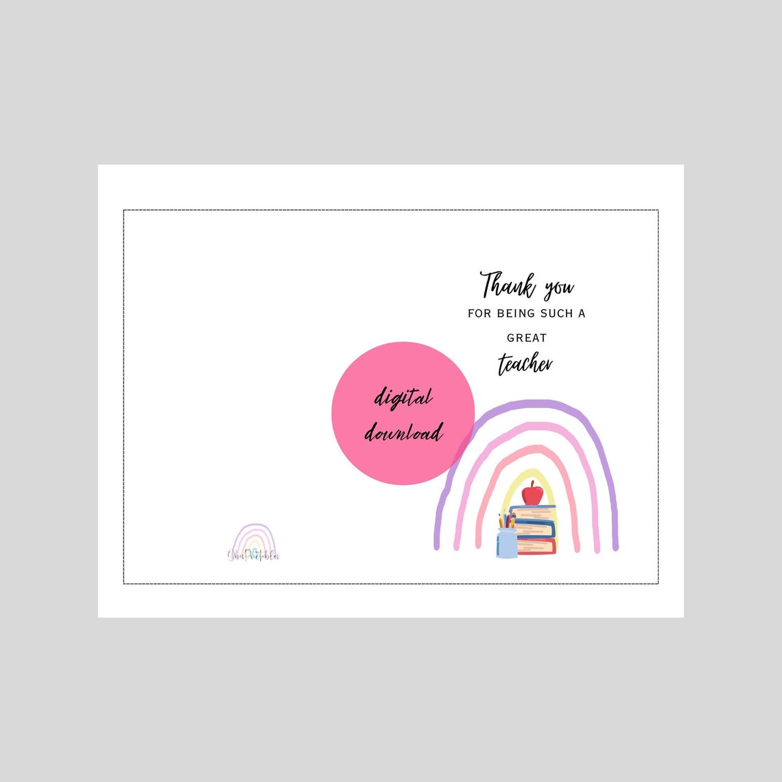 Teacher Appreciation Printable Card Teacher Appreciation Digital Card ...