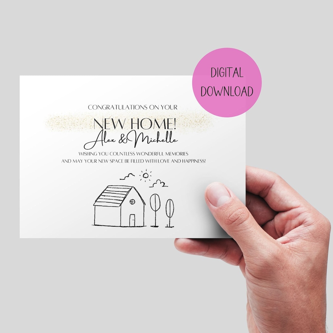 New Home Printable Card, Editable Name Template First Home Card , New ...