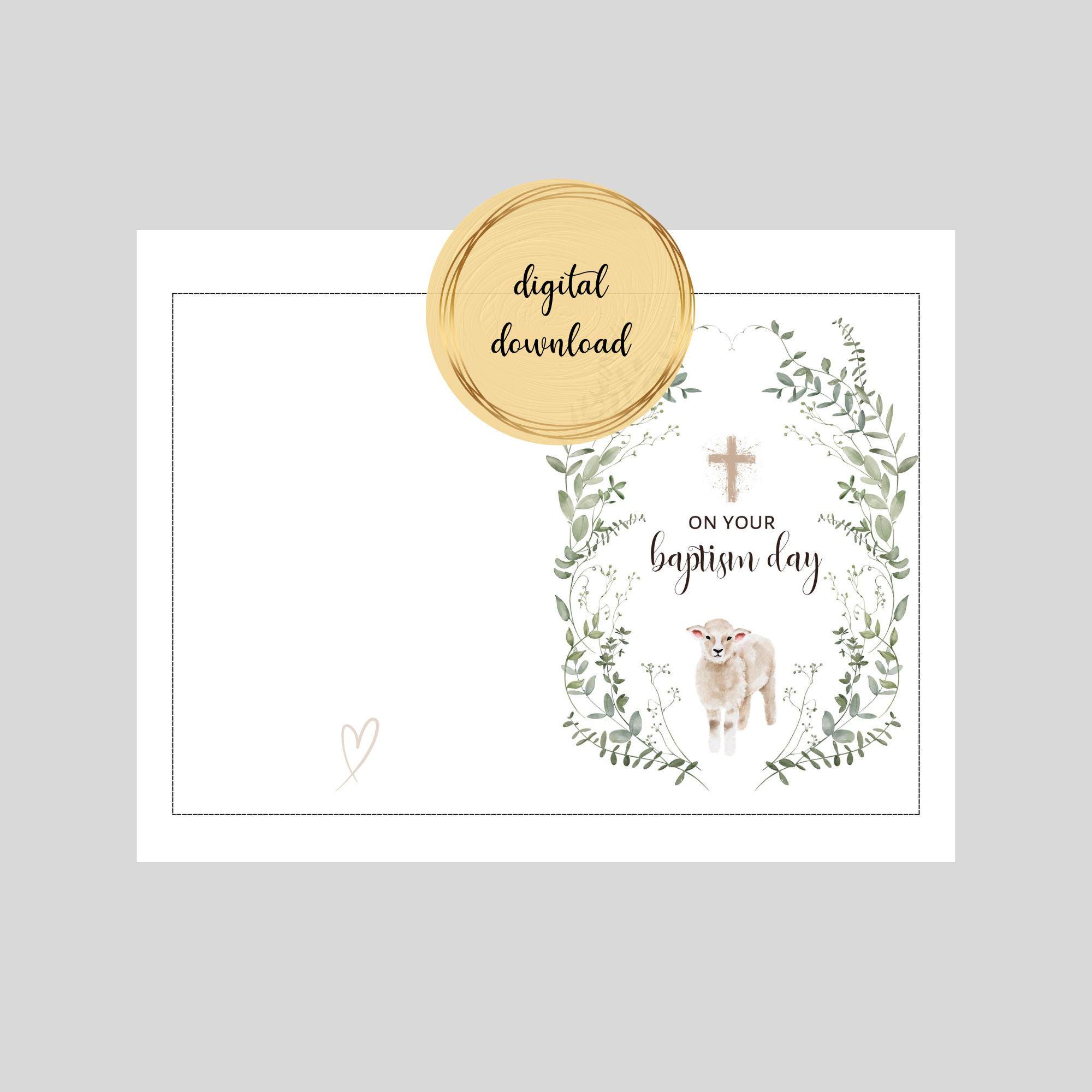Baptism Printable Card, Instant Download . Christian Baptism Card ...