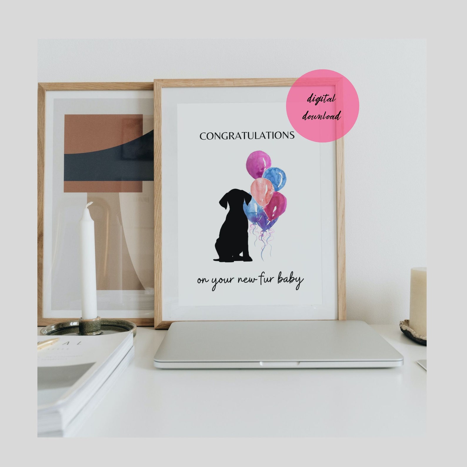 Congratulations on Your Fur Baby Printable Card, Dog Adoption Card ...