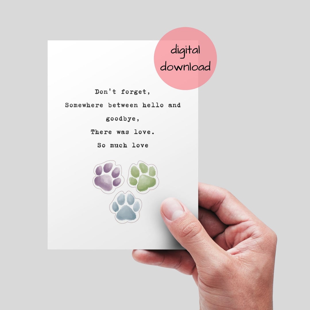 Dog Sympathy Card Printable, Pet Condolence Card, Pet Sympathy, Pet ...