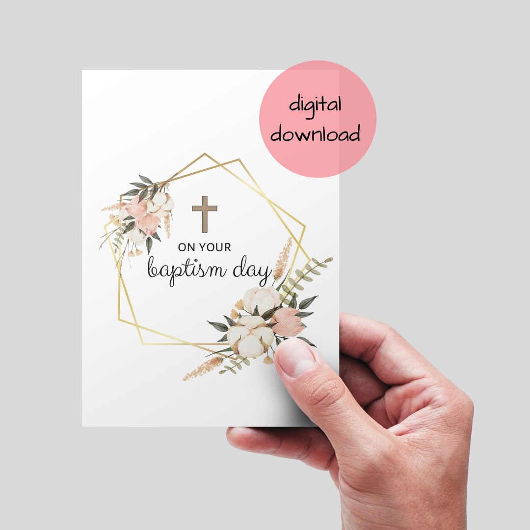 Baptism Printable Card, Instant Download . Christian Baptism Card ...