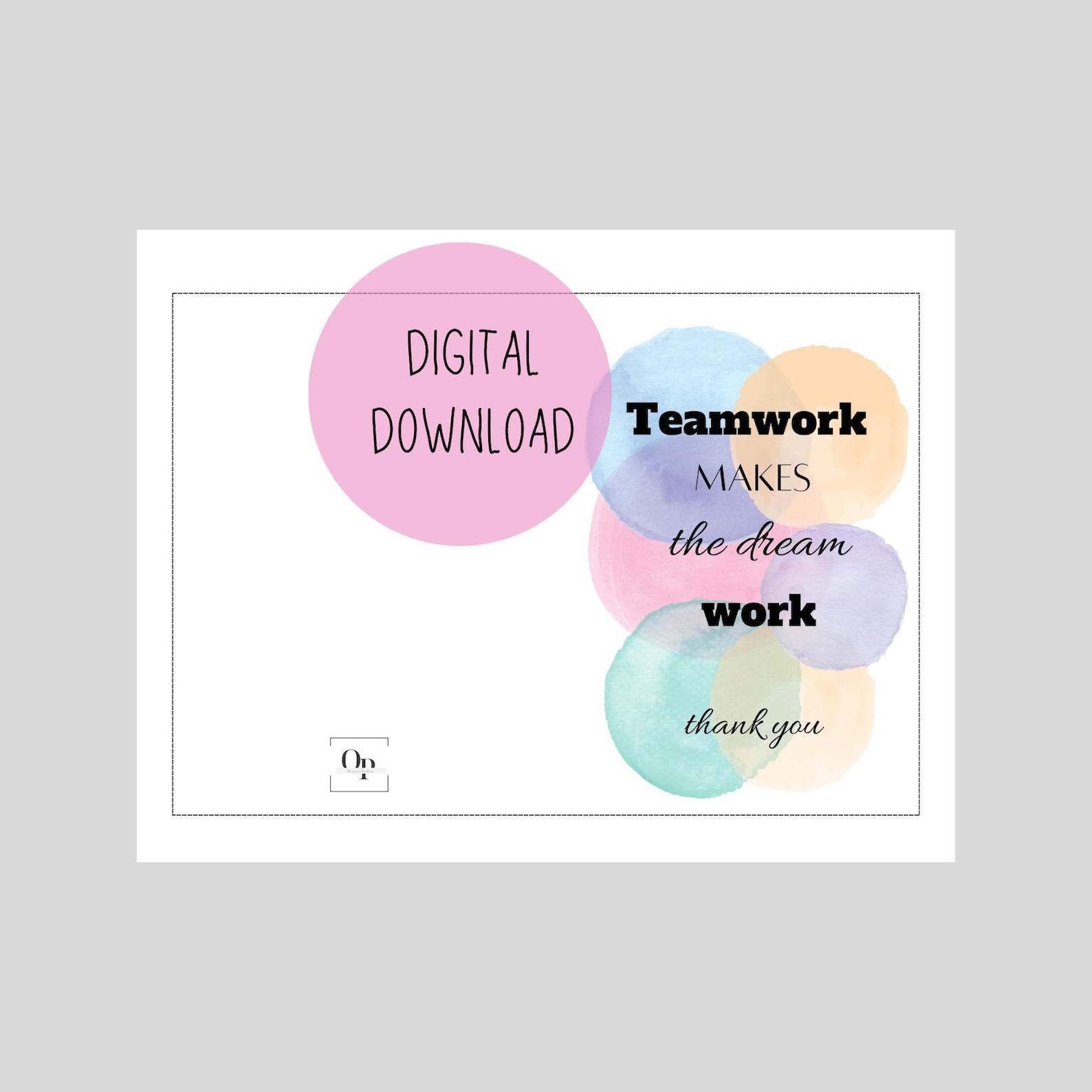 Teamwork Makes the Dream Work Printable Card , Printable Team Quote ...