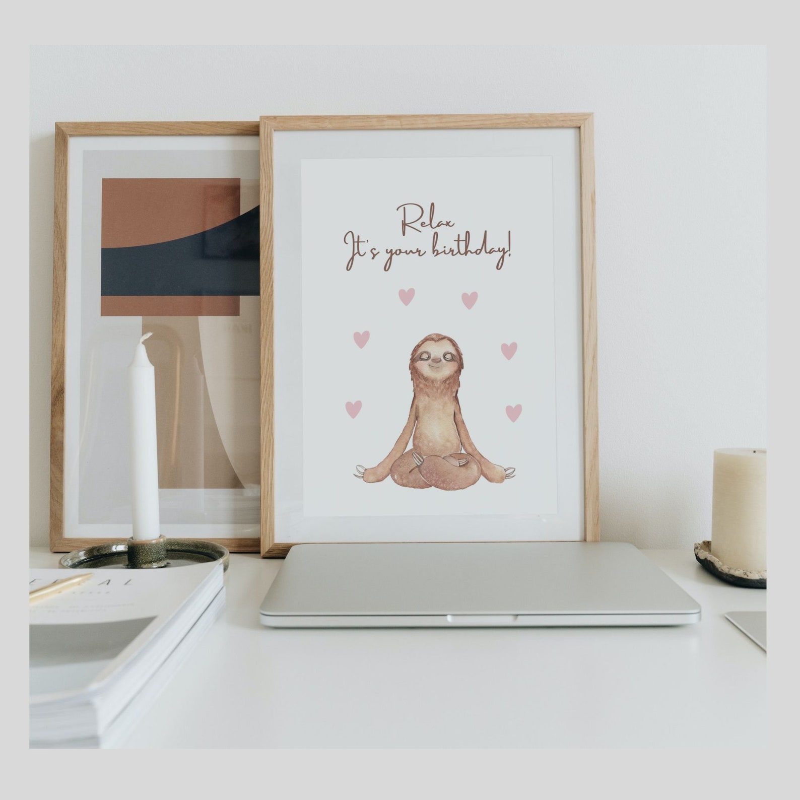 PRINTABLE Sloth Birthday Card Digital Happy Birthday Card. Meditating ...