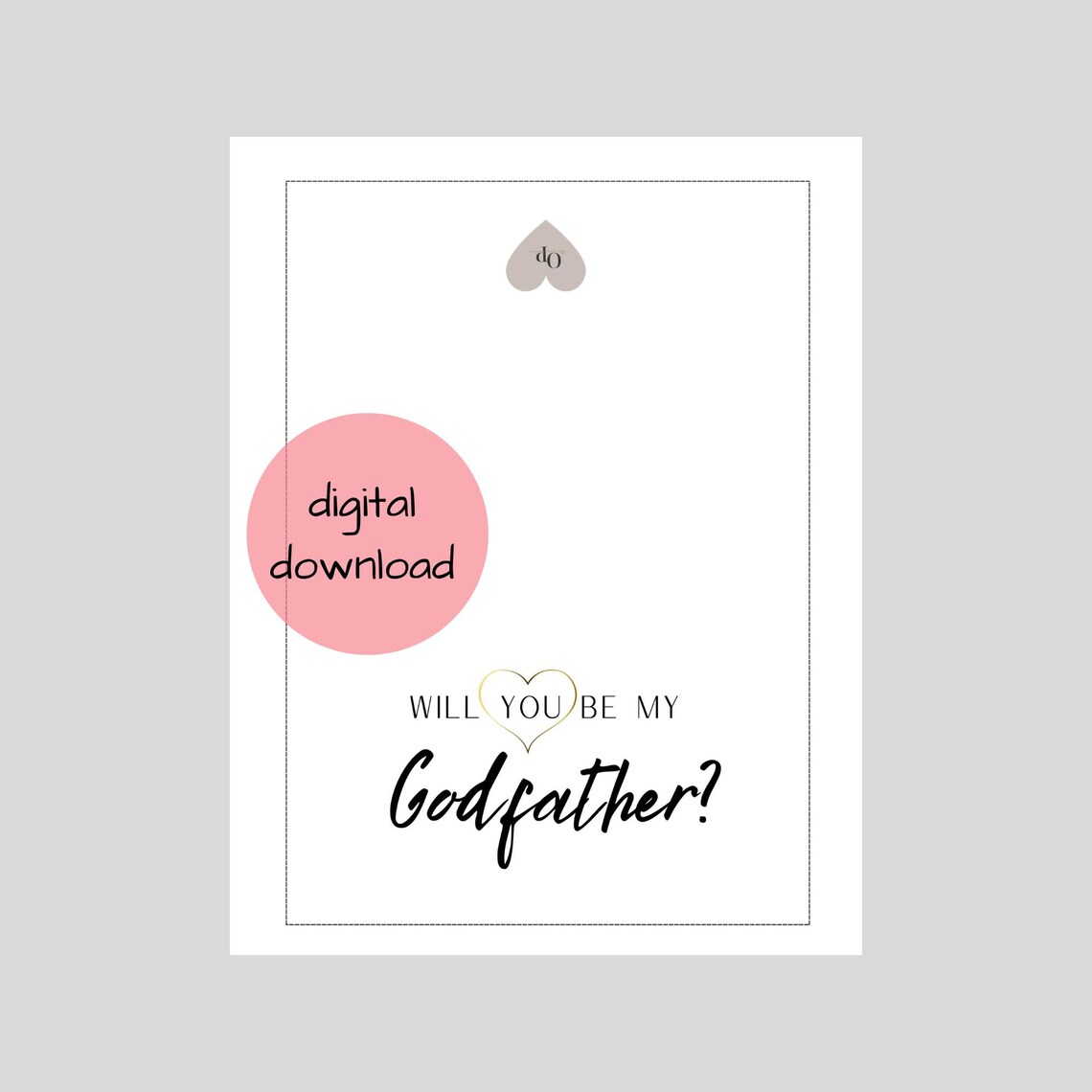 Godfather Proposal Printable Card Be My Godfather Card - Etsy