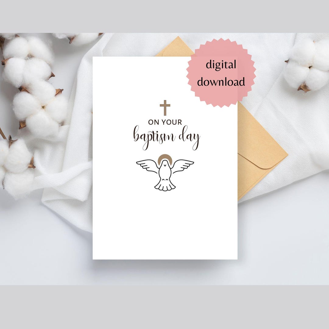 Baptism Printable Card, Instant Download . Christian Baptism Card ...