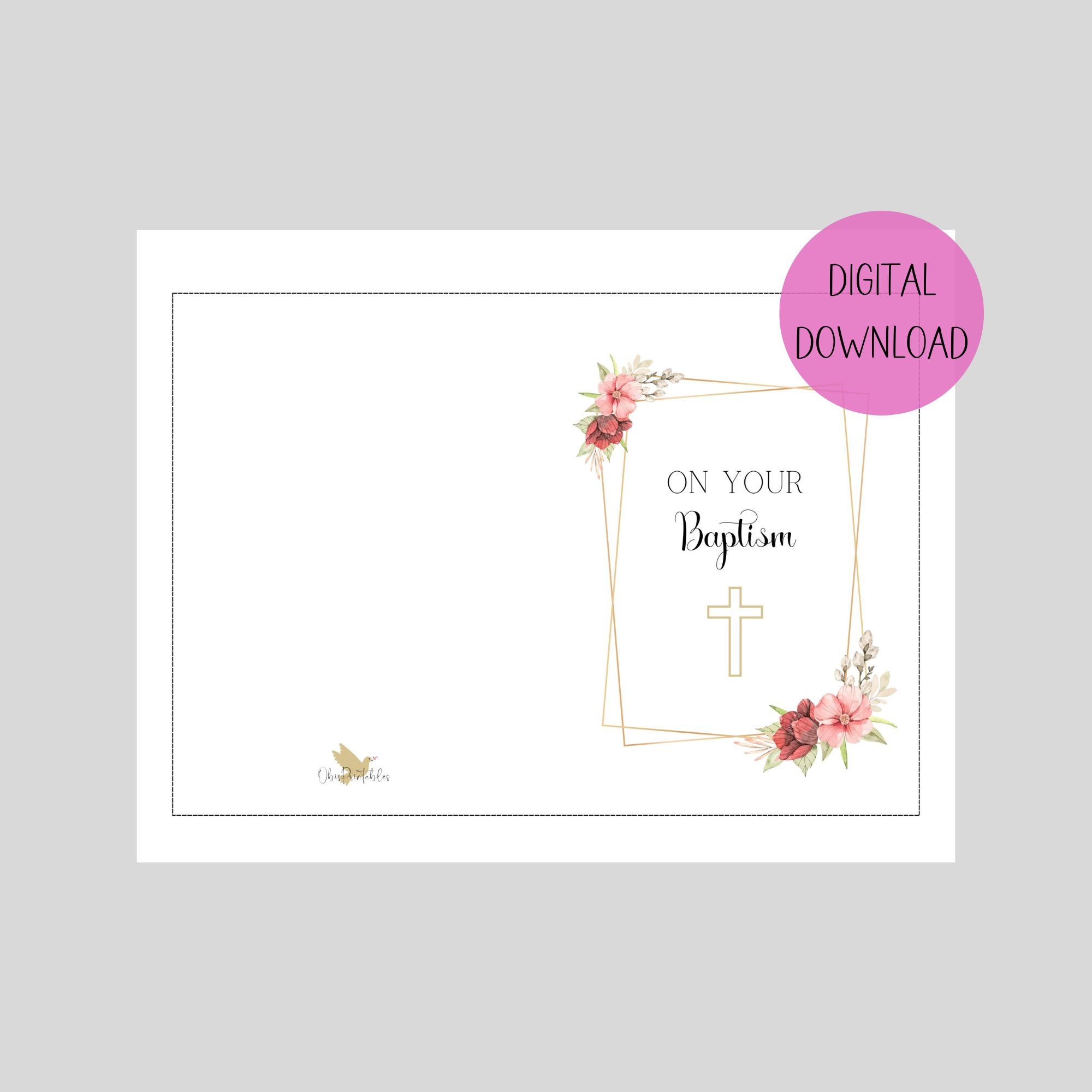Baptism Printable Card Instant Download . Christian Baptism - Etsy