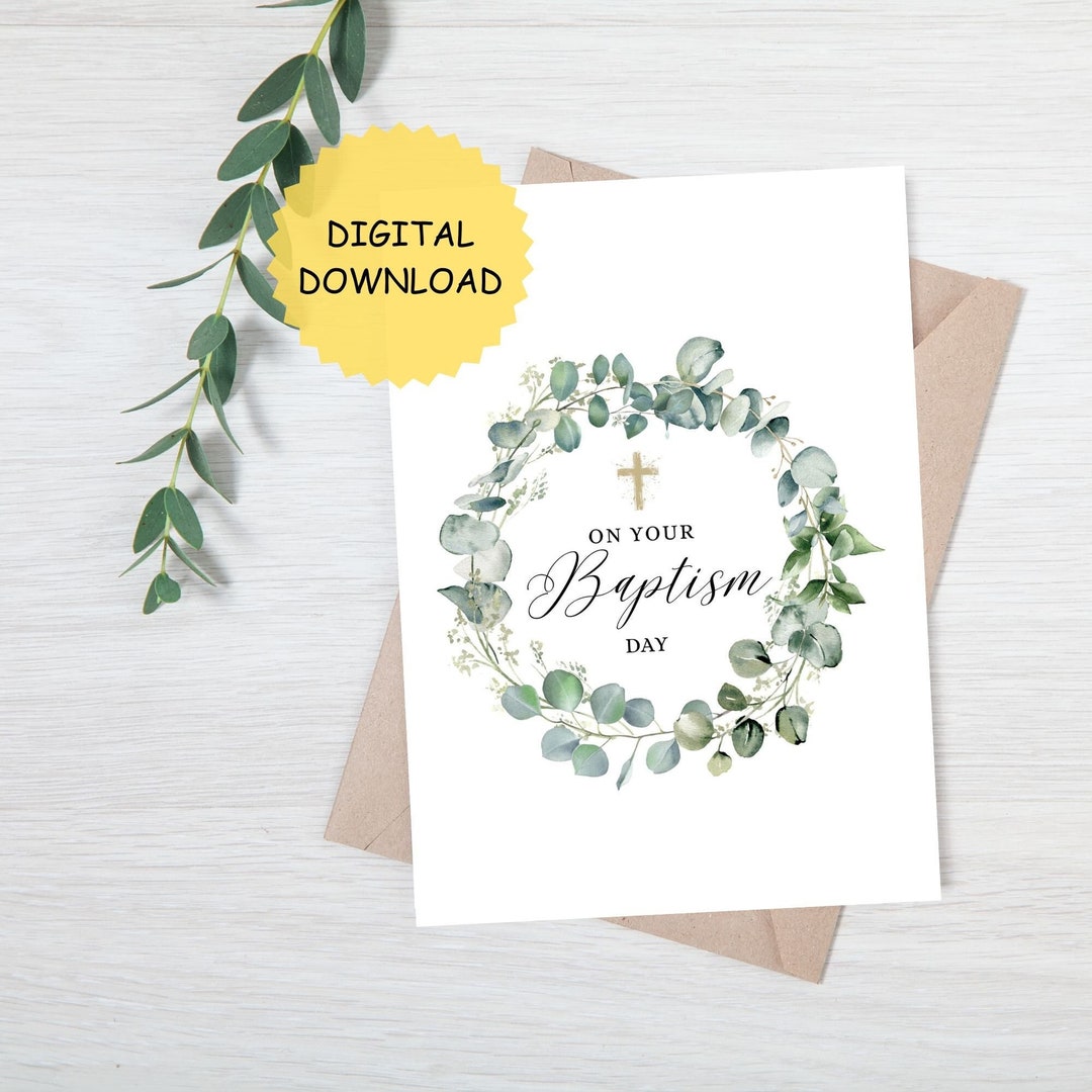 Baptism Printable Card, Instant Download . Christian Baptism Card ...