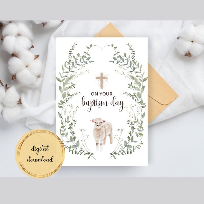 Baptism Printable Card, Instant Download . Christian Baptism Card ...