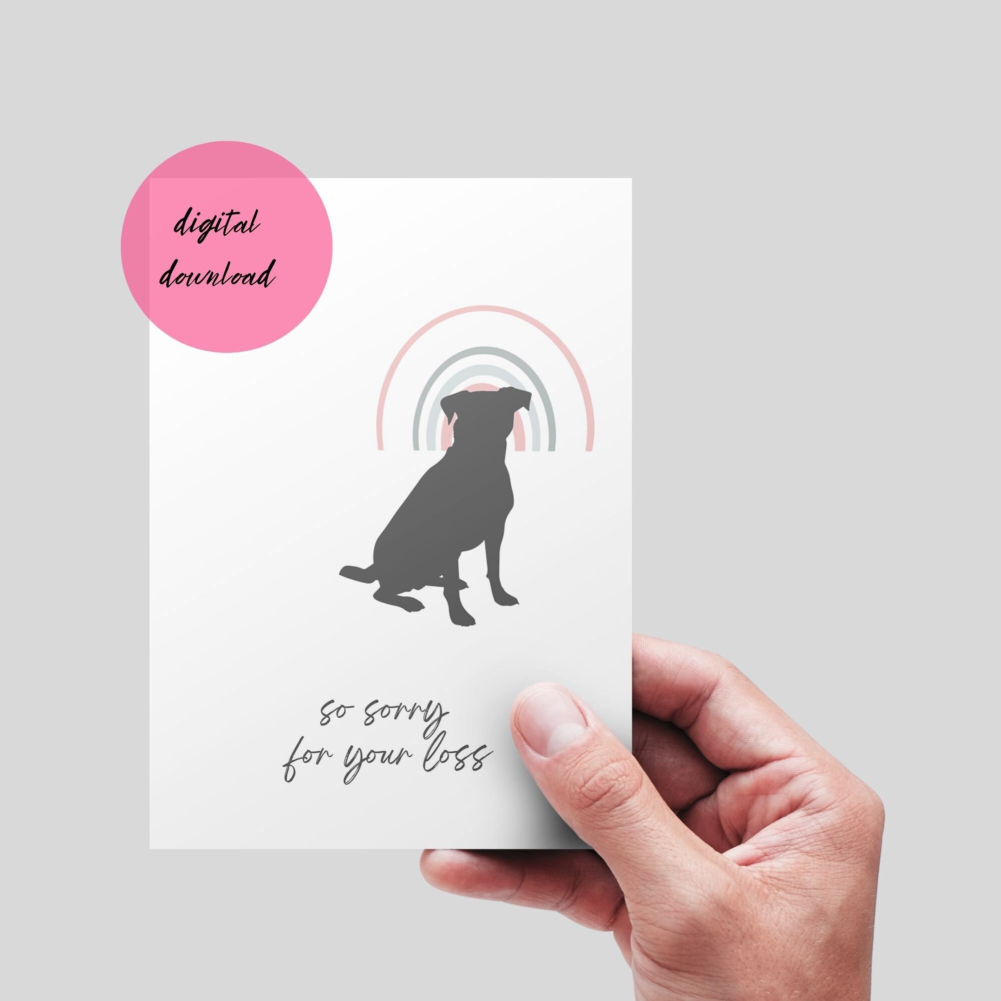 Dog Sympathy Card Printable, Pet Condolence Card, Pet Sympathy, Pet ...