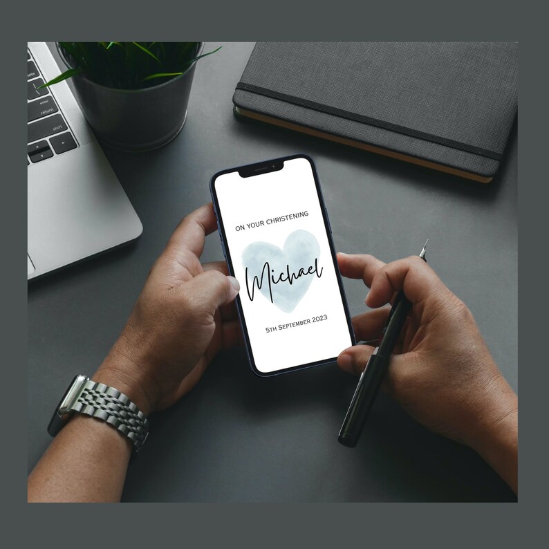 Christening Card Printable, Editable Name and Date. DIGITAL DOWNLOAD ...