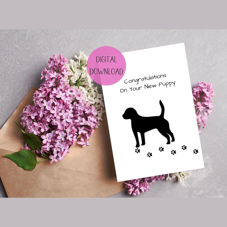 Congratulations on Your New Puppy Printable Card. Digital Download. 5x7 ...