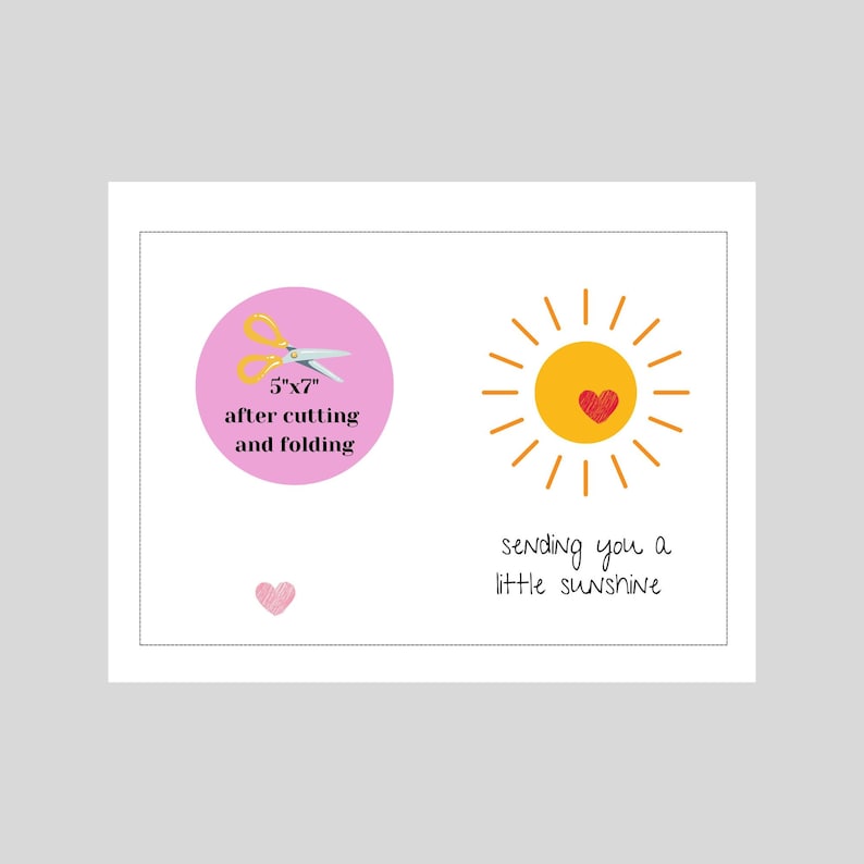 Sending You a Little Sunshine Card, Printable Greeting Card, Thinking ...