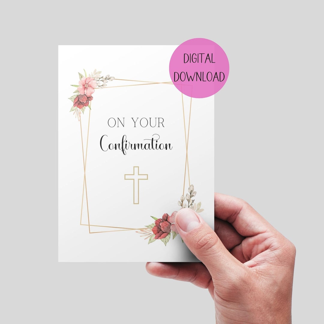 On Your Confirmation Day Card. Printable Card |floral Confirmation Card ...
