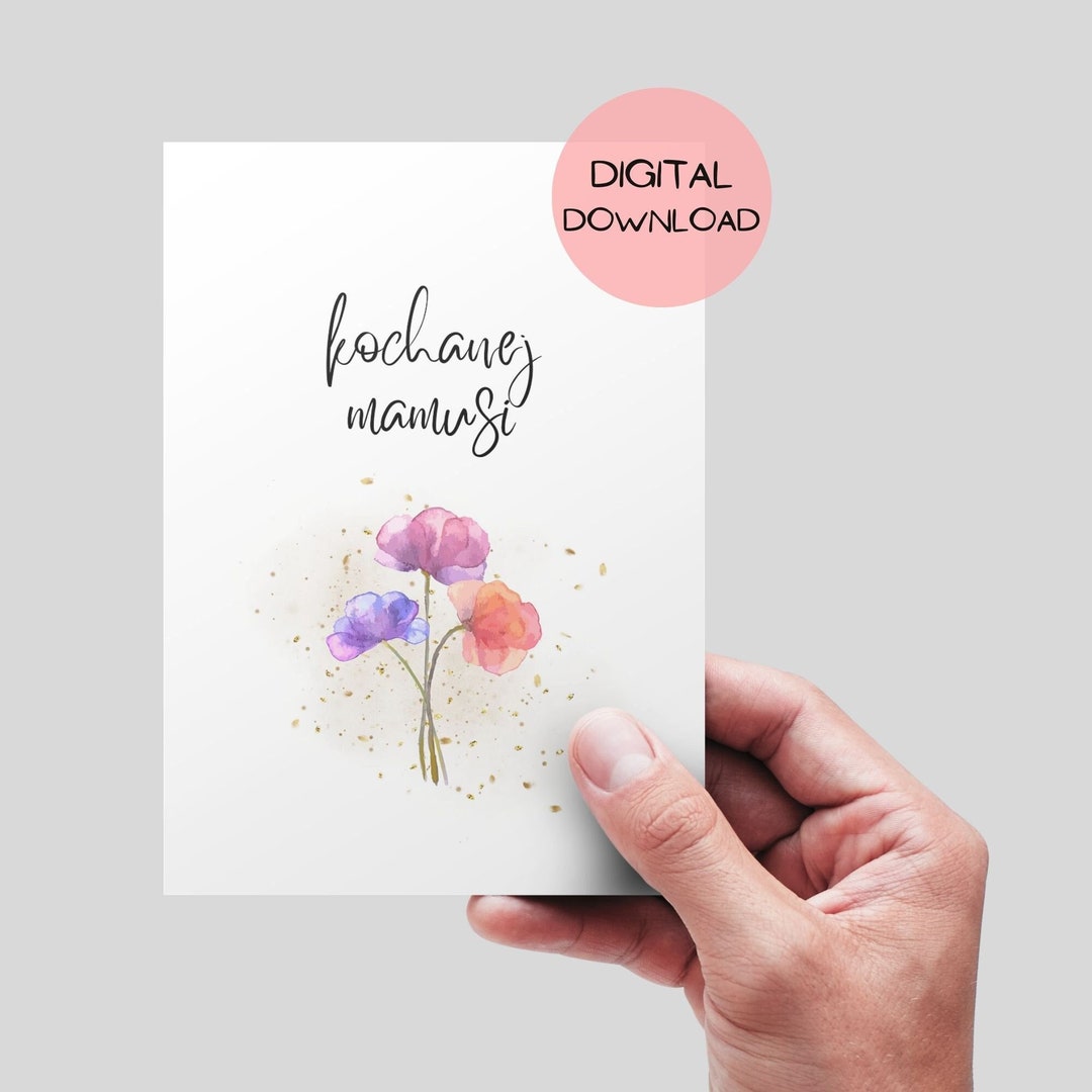 Polish Mothers Day Card, Birthday Card for Polish Mum, Birthday Card in ...
