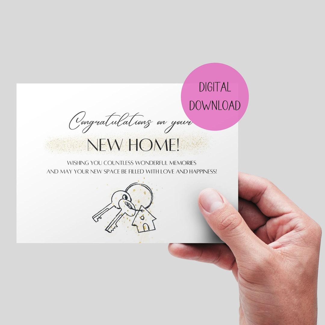 New Home Printable Card | Congratulations on Your New Home | New House ...