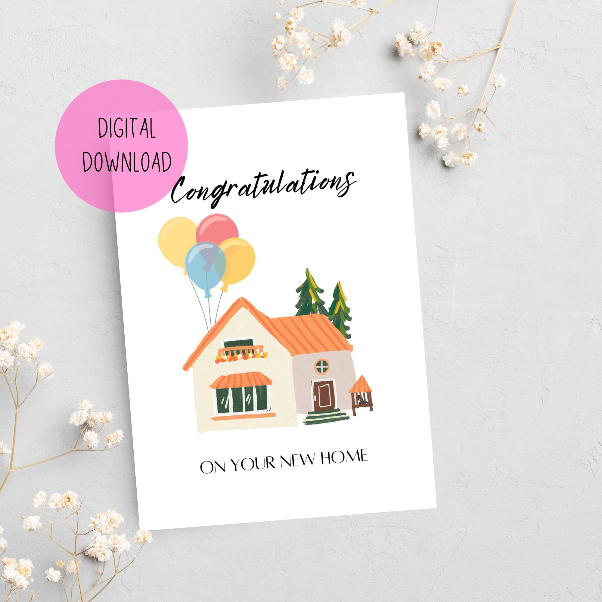 New Home Printable Card Congratulations on Your New Home New House Card ...