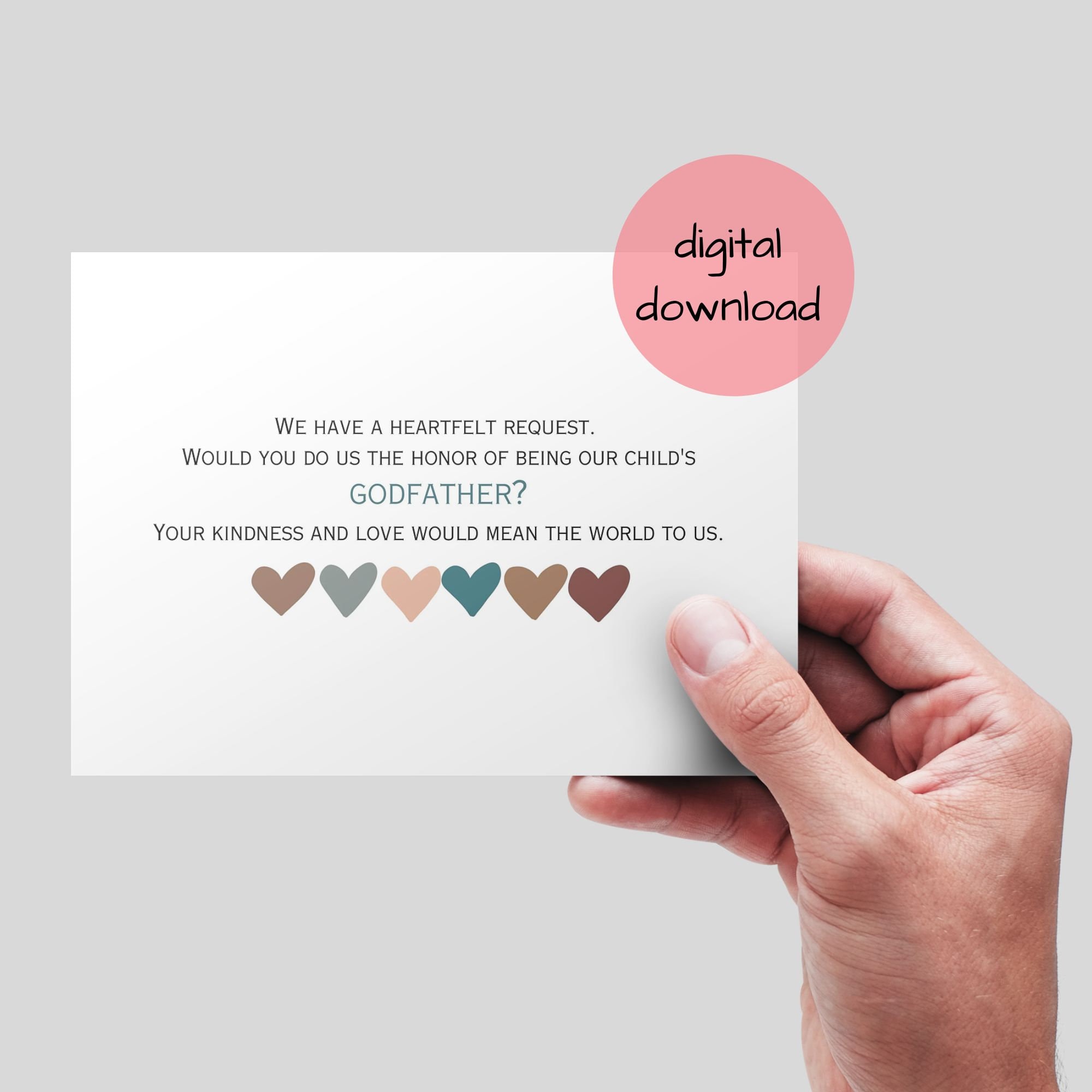 Godfather Proposal Printable Card Be My Godfather Card - Etsy