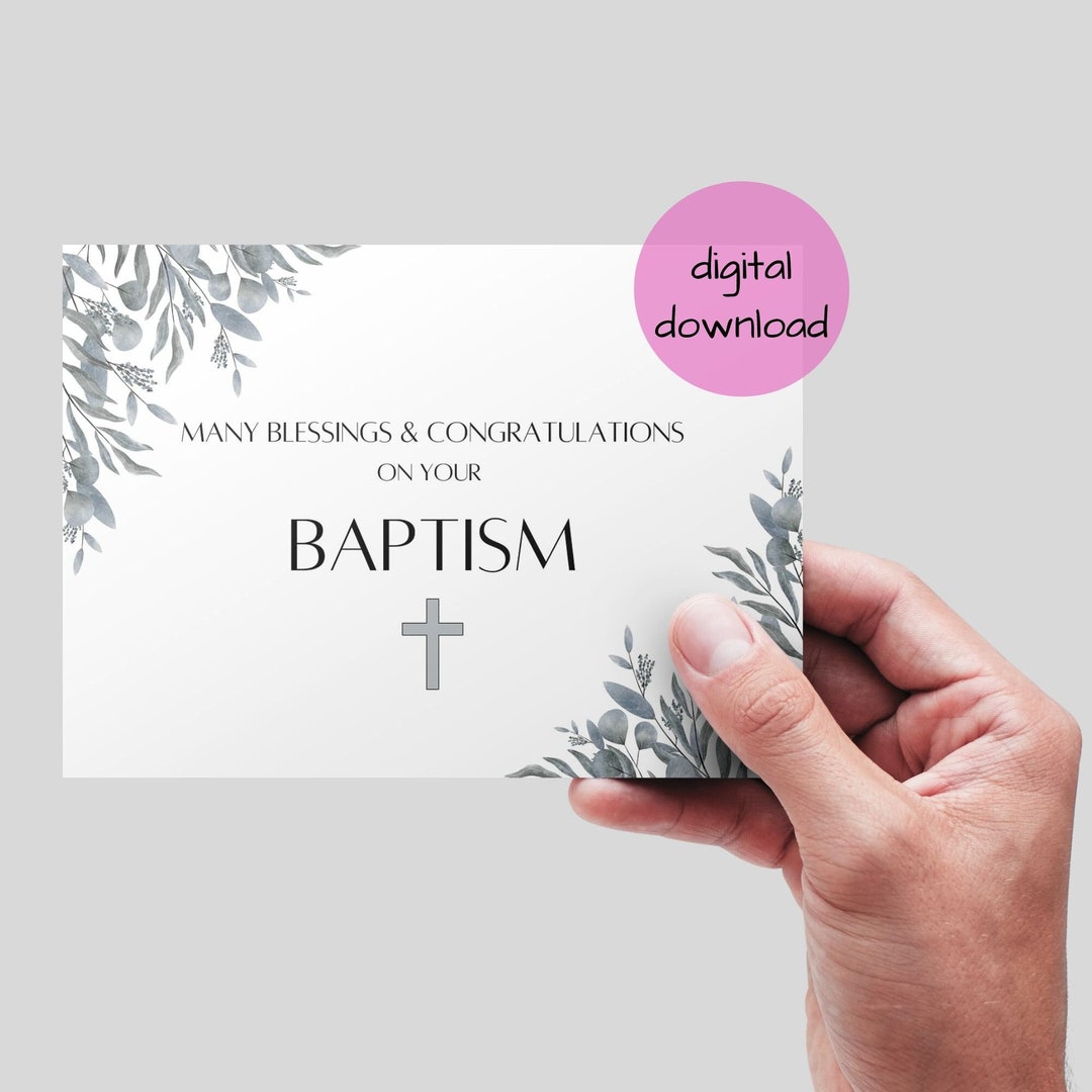 Baptism Printable Card, Instant Download . Christian Baptism Card ...