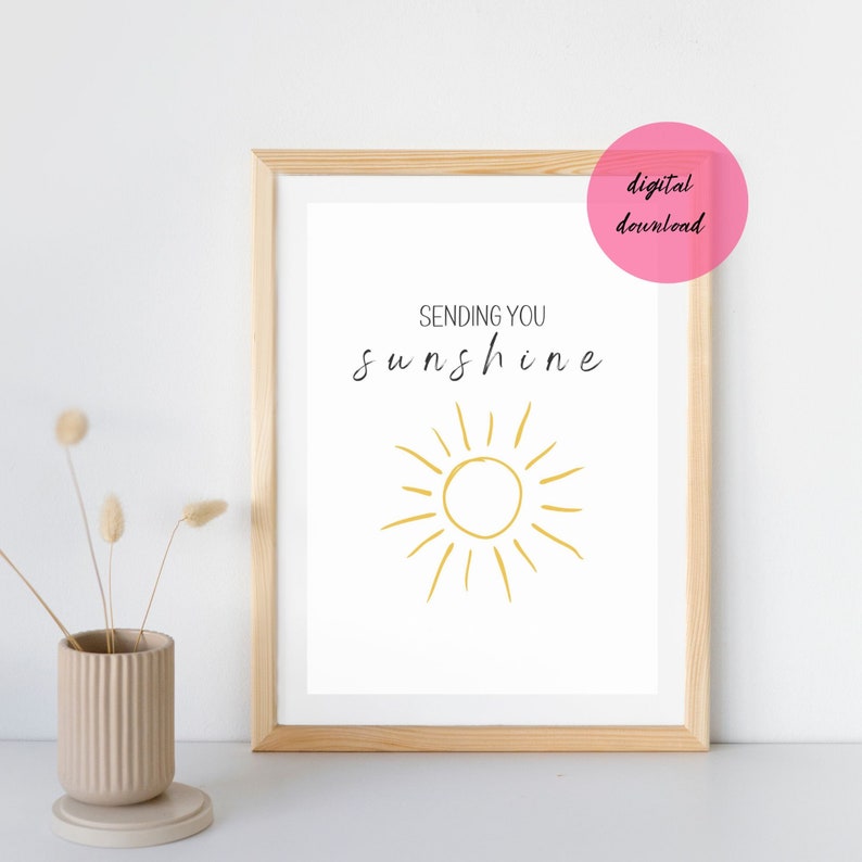 Sending You Sunshine Card, Printable Greeting Card, Thinking of You ...