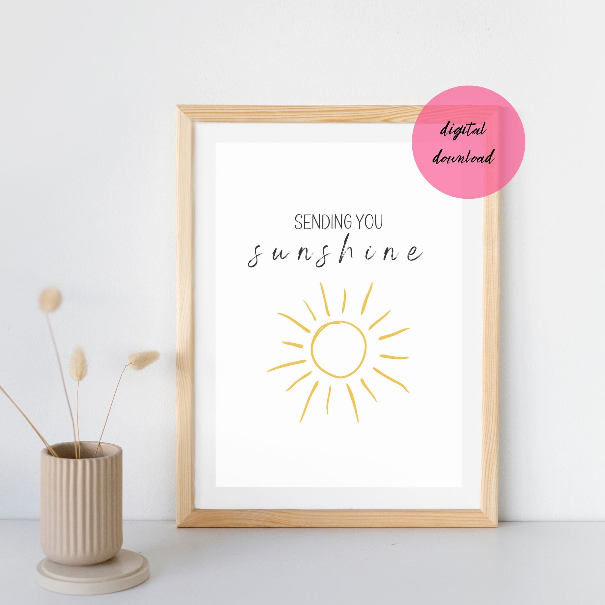 Sending You Sunshine Card, Printable Greeting Card, Thinking of You ...