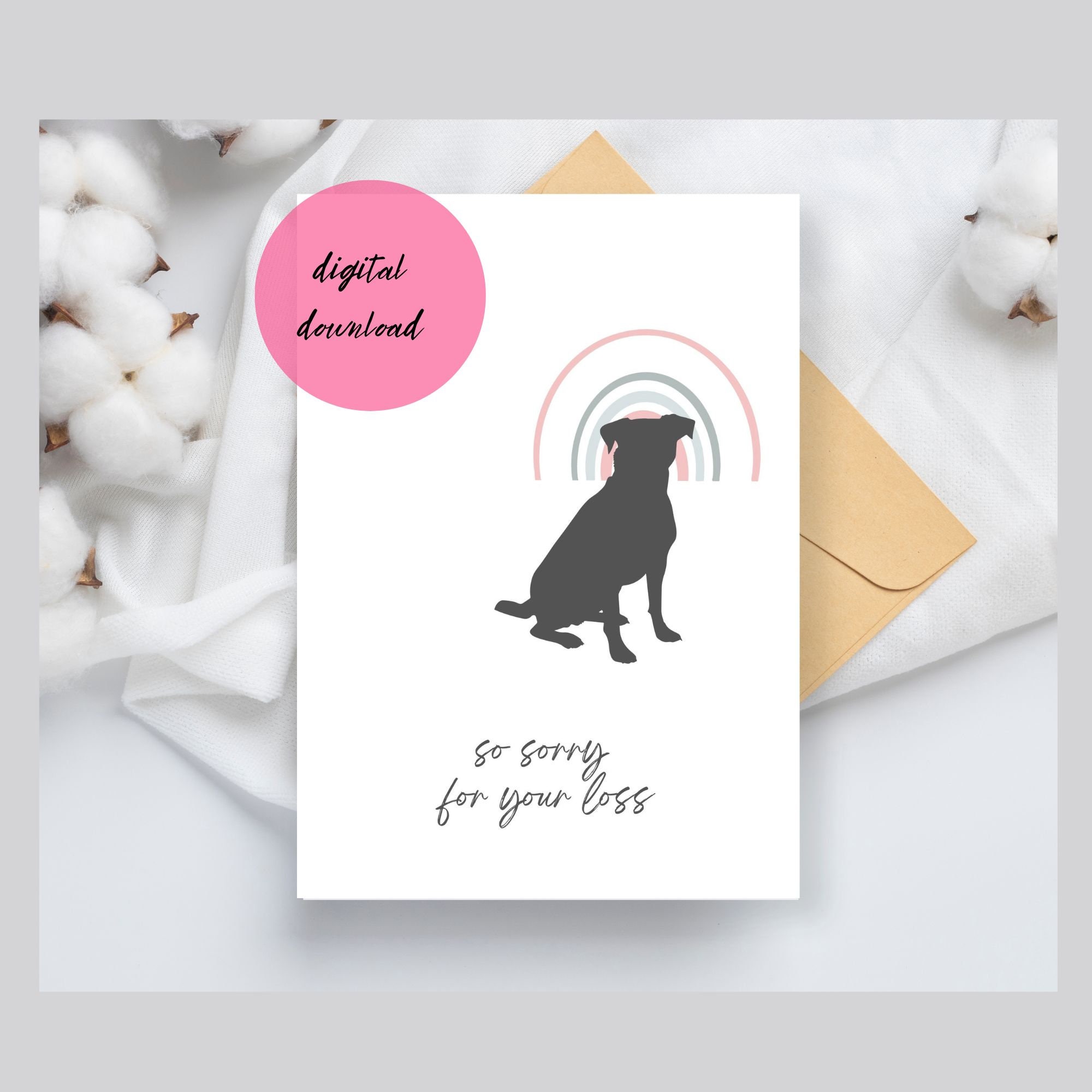 Dog Sympathy Card Printable, Pet Condolence Card, Pet Sympathy, Pet ...