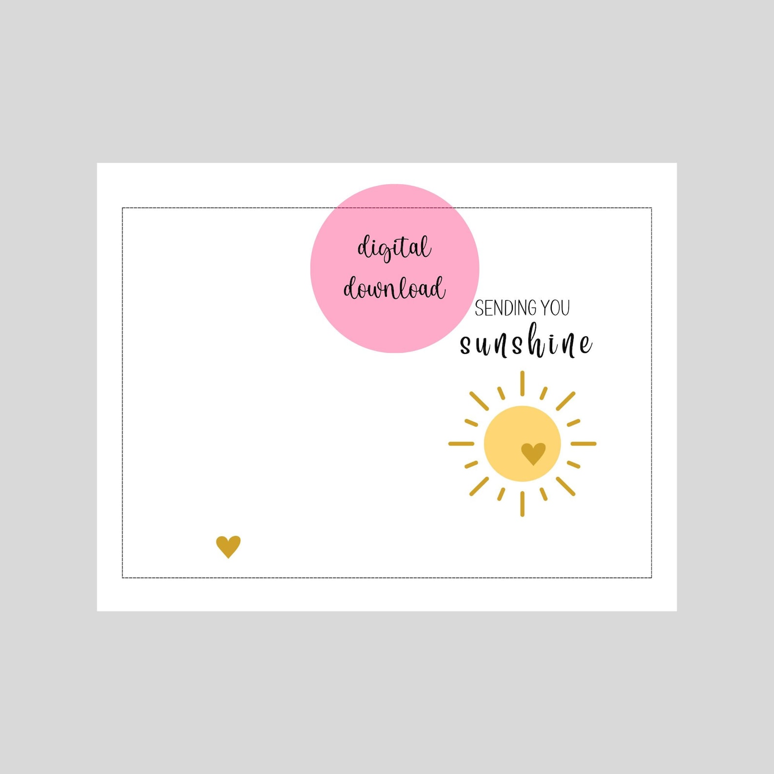 Sending You Sunshine Card Printable Greeting Card Thinking - Etsy