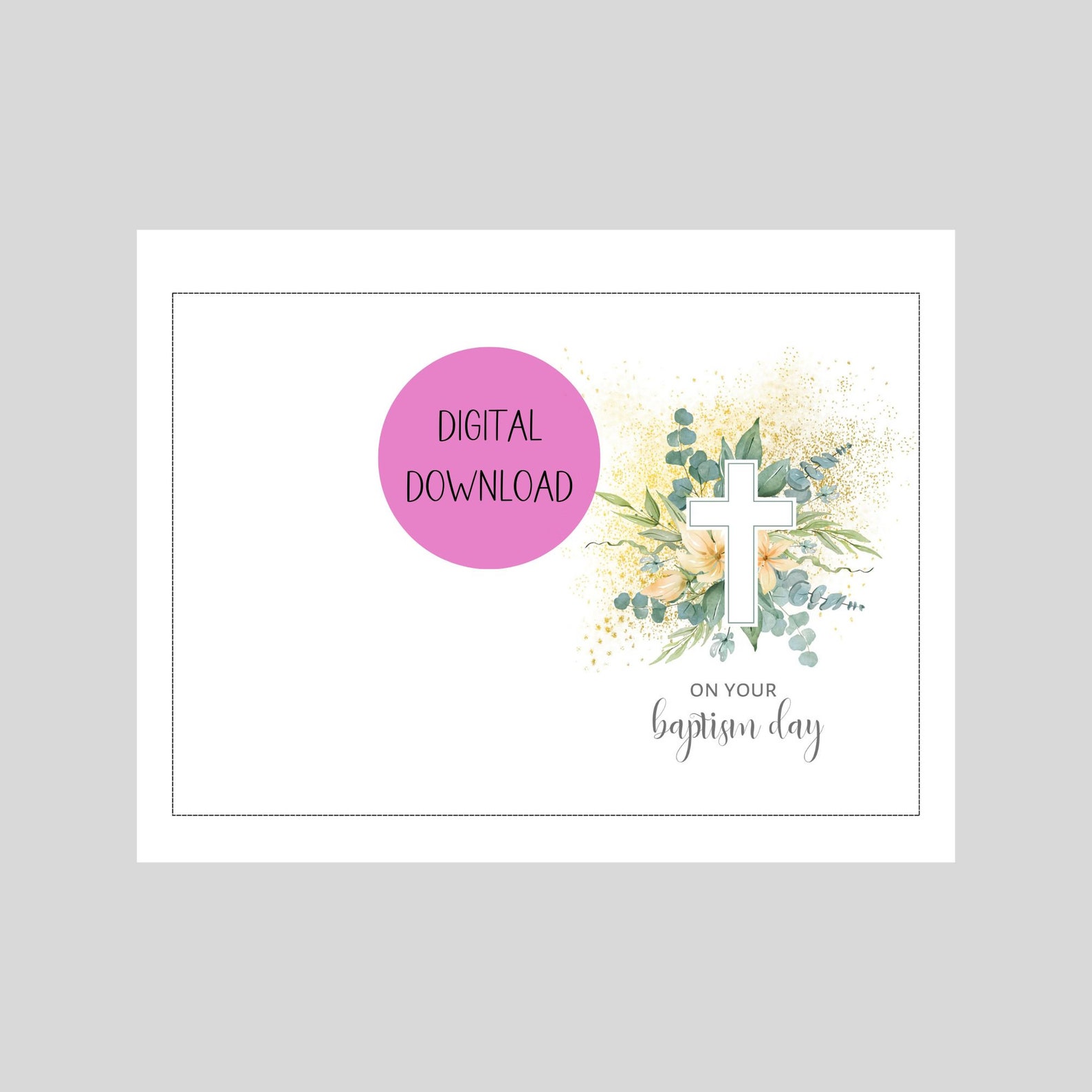 Baptism Printable Card, Instant Download . Christian Baptism Card ...