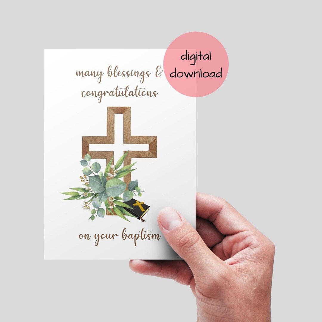 Baptism Printable Card, Instant Download . Christian Baptism Card ...