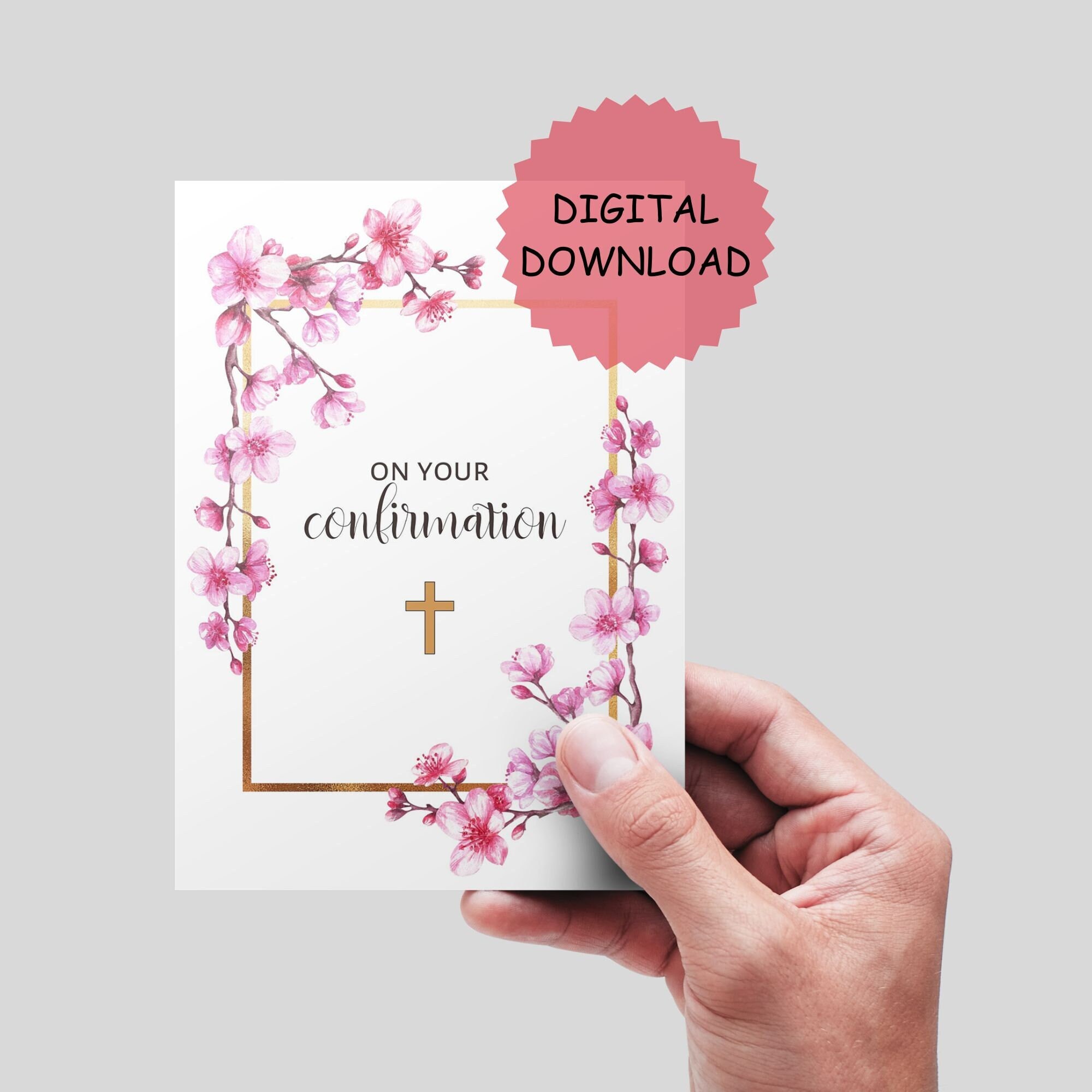 On Your Confirmation Day Card. Printable Card floral Confirmation Card ...