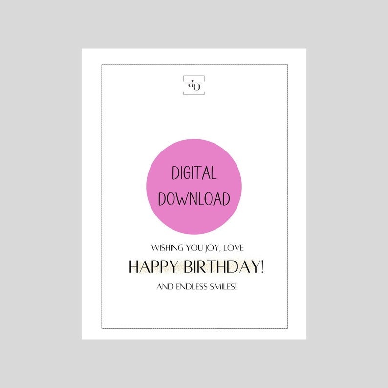 Happy Birthday Printable Card - DIGITAL Download - Printable Birthday ...