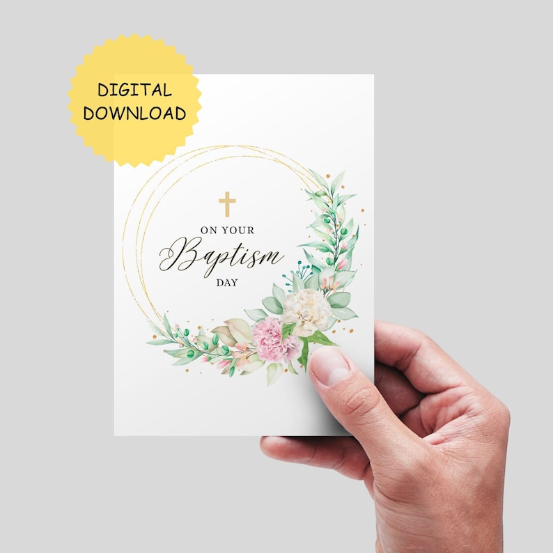 Baptism Printable Card, Instant Download . Christian Baptism Card ...