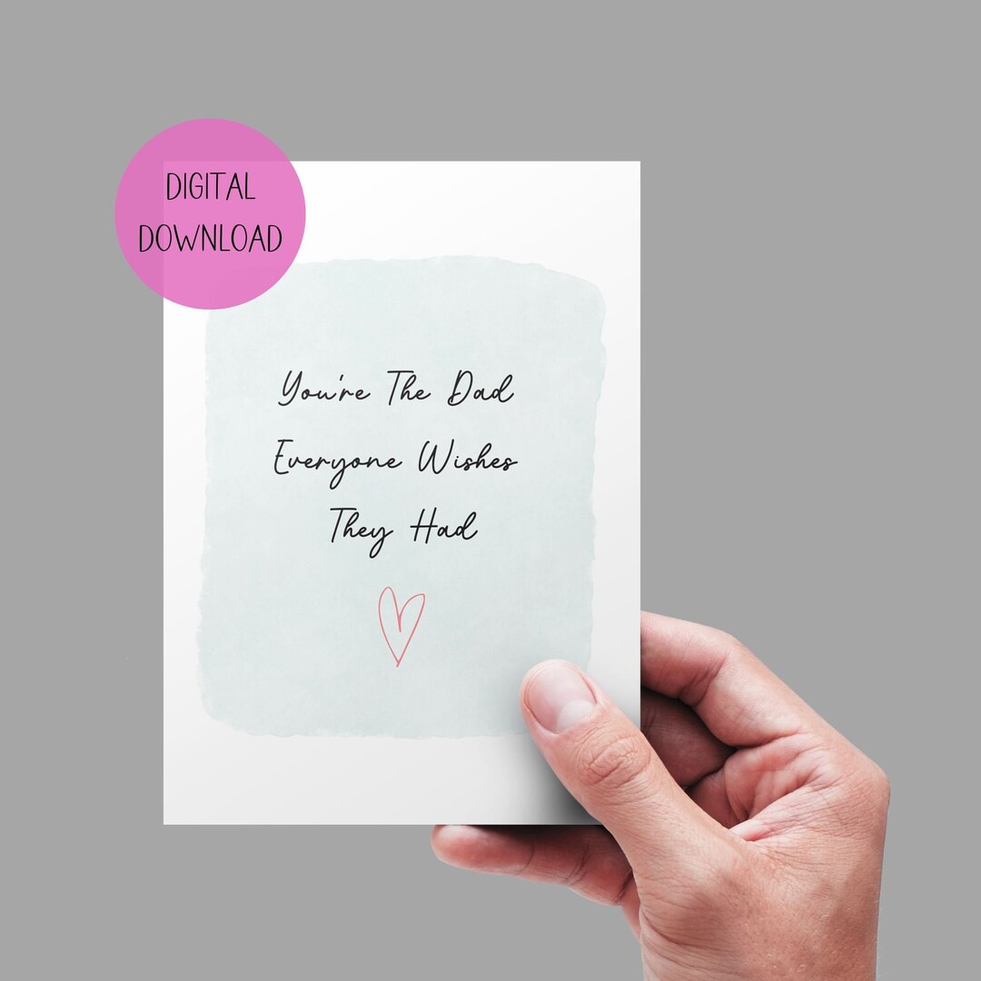 Father's Day Card. Best Father Printable Card. Dad's Birthday Card ...