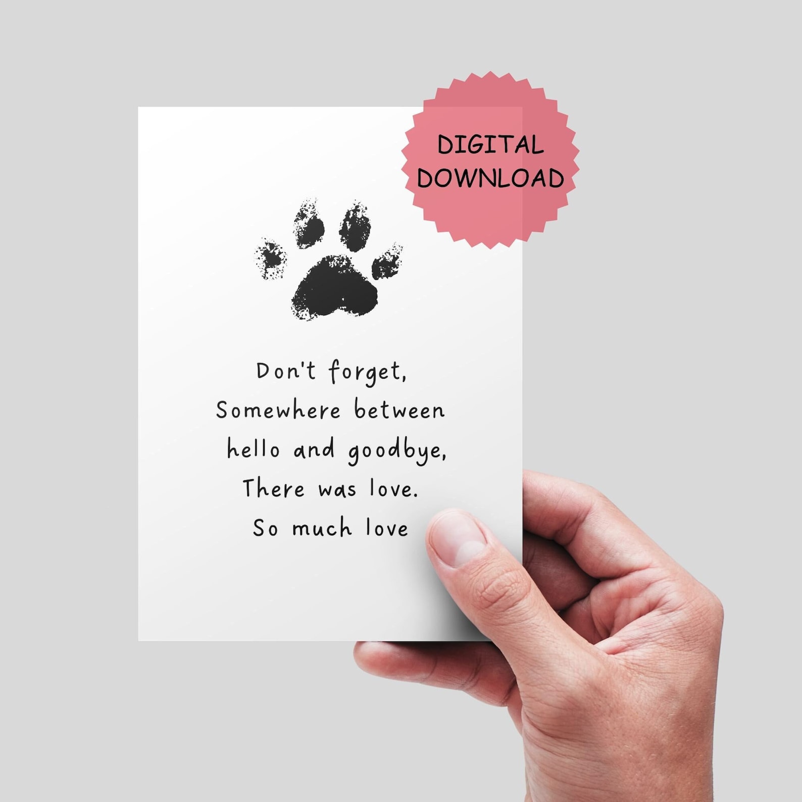 Pet Sympathy Card Printable, Pet Condolence Card, Pet Sympathy, Pet ...