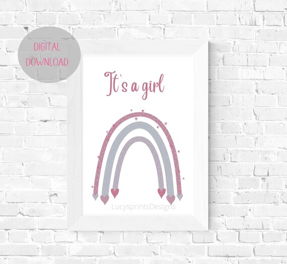 It's A Girl Print Its A Girl Printable DIGITAL DOWNLOAD - Etsy