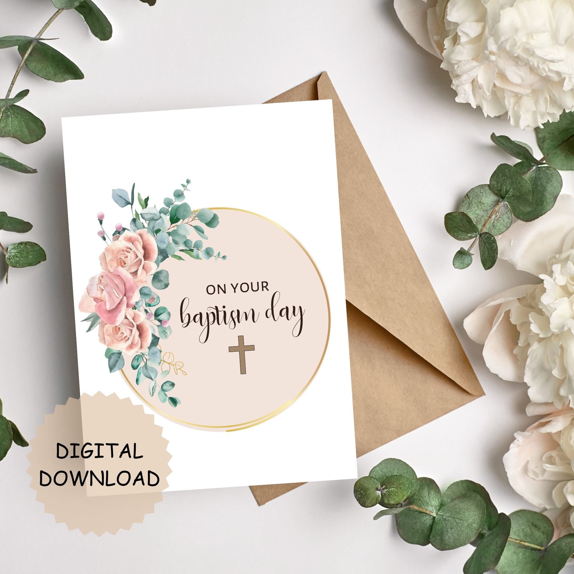 Baptism Printable Card, Instant Download . Christian Baptism Card ...