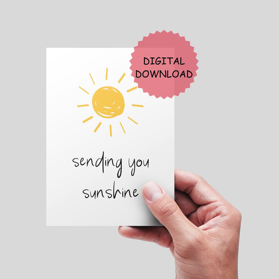 Sending You Sunshine Card, Printable Greeting Card, Thinking of You ...