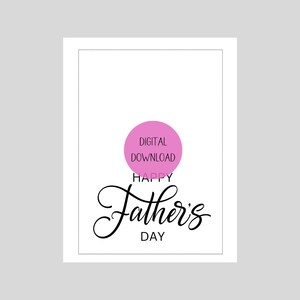 Happy Father's Day Printable Card. DIGITAL DOWNLOAD. Basic, Elegant ...